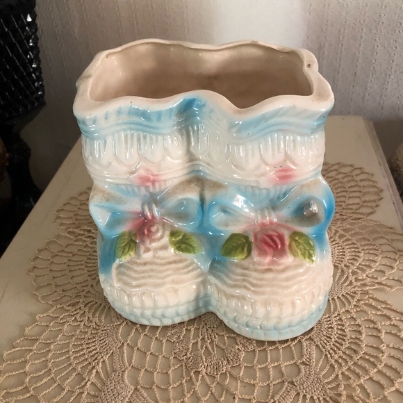 Vintage | Accents | Vintage Ceramic Baby Booties Planter | Poshmark